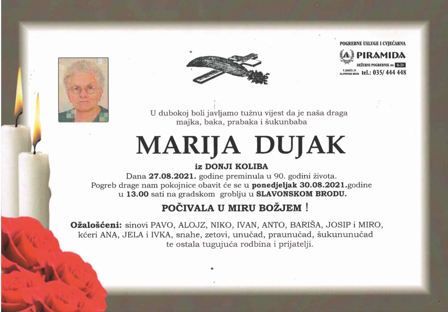 Marija Dujak – Piramida | pogrebne usluge i cvjećarna