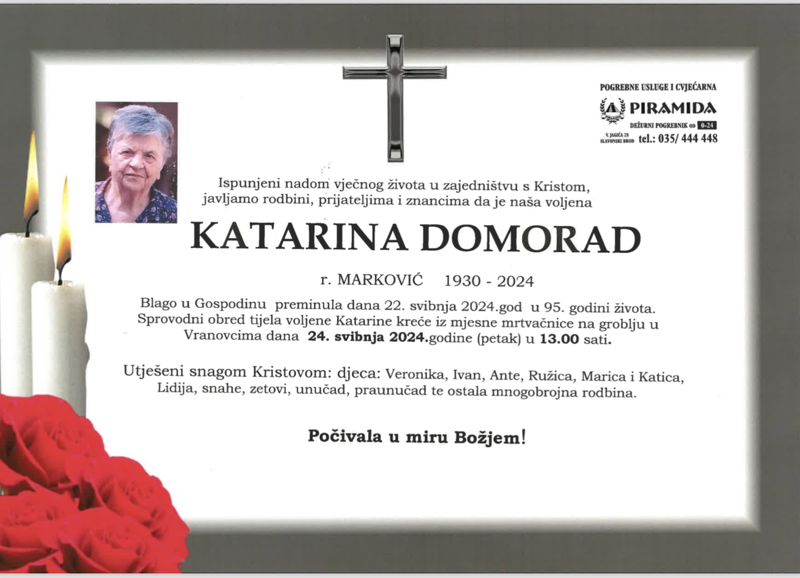 Osmrtnice – Piramida | pogrebne usluge i cvjećarna