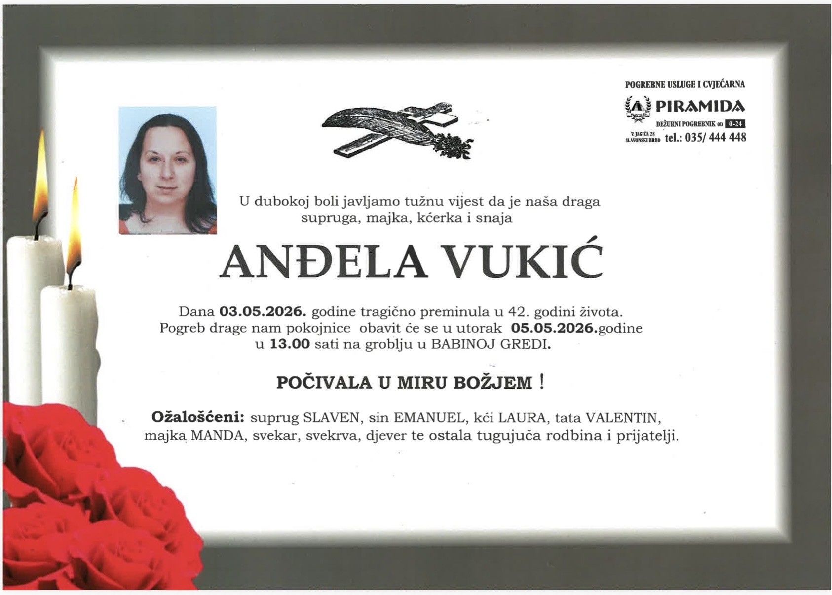 Osmrtnice – Stranica 2 – Piramida | pogrebne usluge i cvjećarna