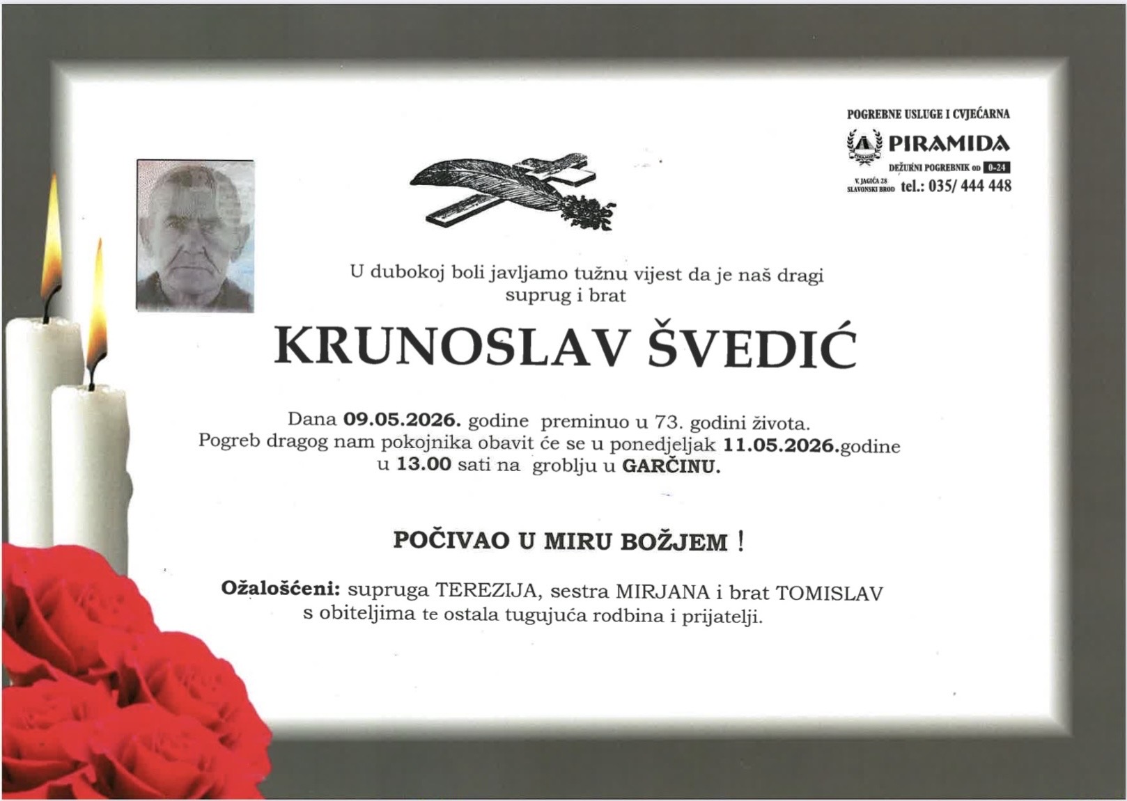Osmrtnice – Stranica 2 – Piramida | pogrebne usluge i cvjećarna